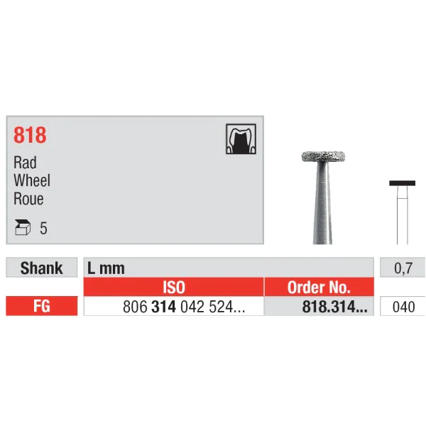 Diamond Burs, Wheel FG-40